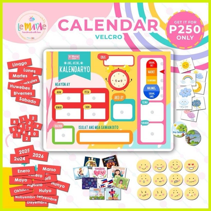 My Daily Calendar Velcro Busy Book Interactive A3 Laminated Worksheets ...