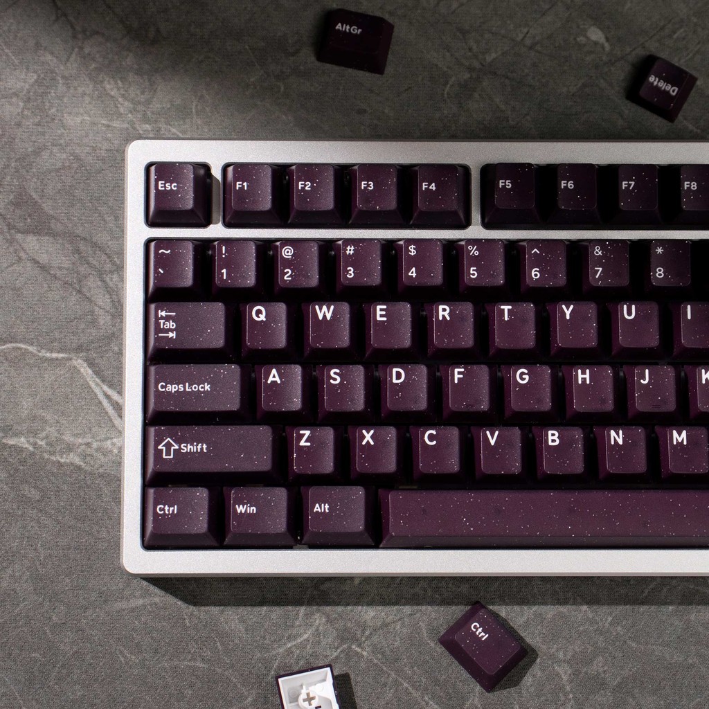 Vior Glitter Purple Translucent Keycaps PBT Double shot Keycaps set for ...