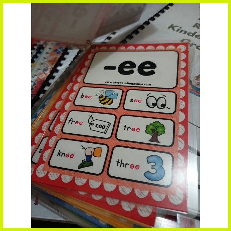 Reading flashcards LONG Vowels Word Family Cards laminated for kindergarten and preschoolers ...