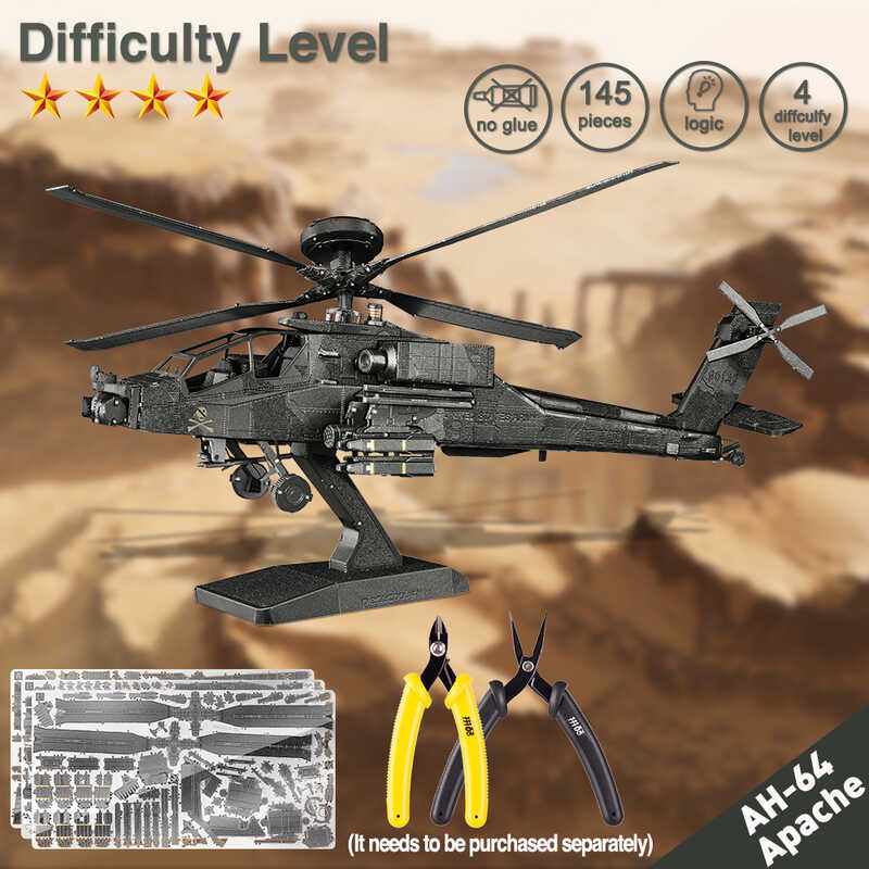 Piececool ∮ Model Building Kits Helicopter Aircraft Models 3D Puzzle ...