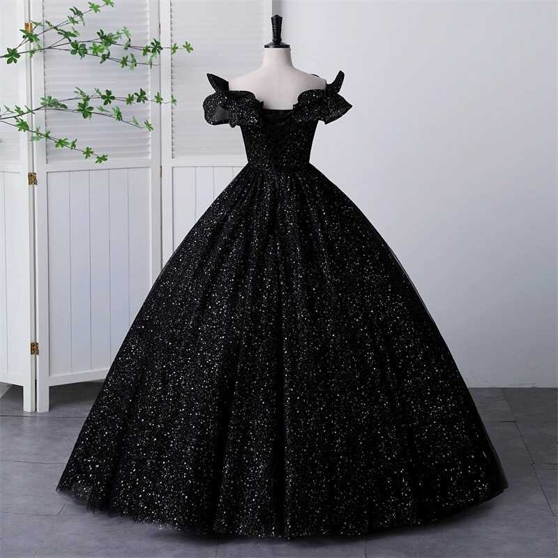 ZXH Bom Black Off-Shoulder Ball Gown Quinceanera Damit Vestidos De 15 ...