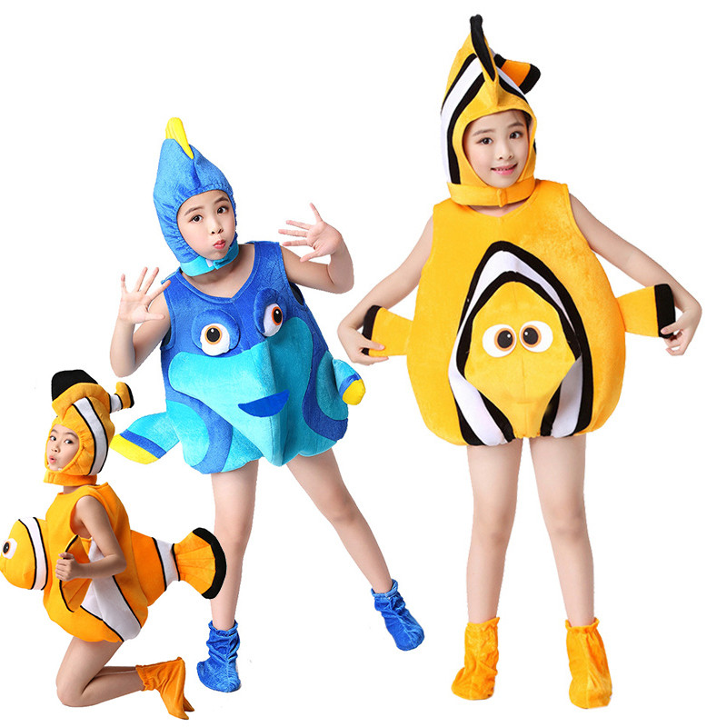 §ˉ Kids Nemo Costumes Classic Movie Anime Clownfish Hooded Suit Boys ...