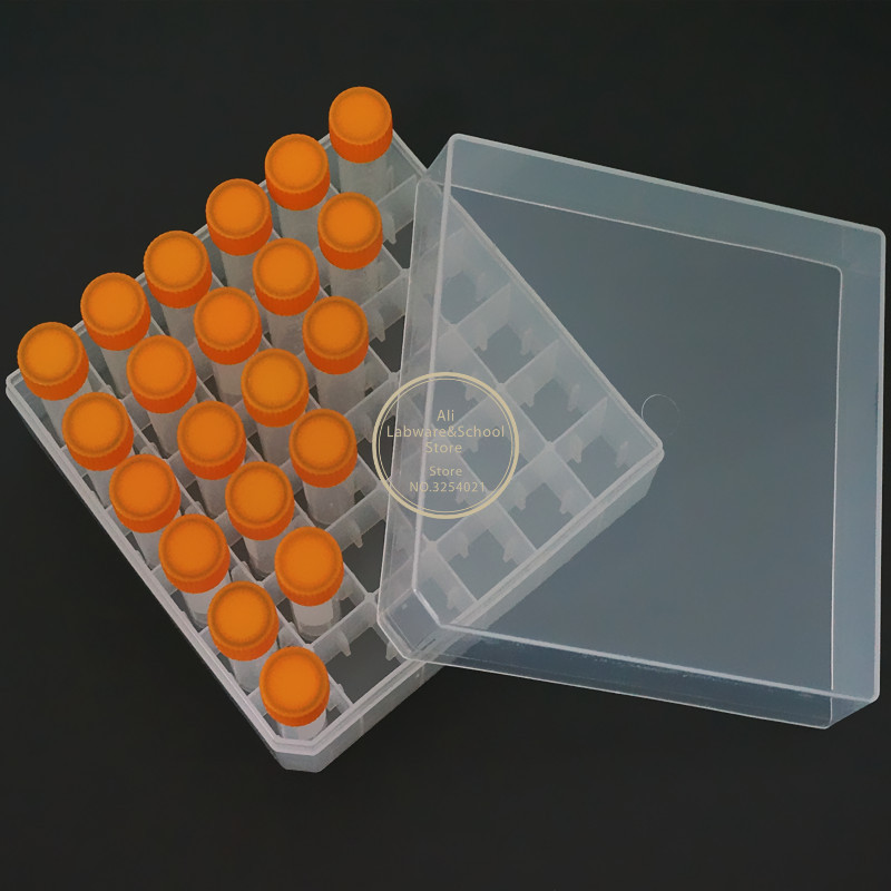 36Pcs Plastic 5ml Cryovial With Colored Screw Cap+ 1Pcs 36 Vents ...