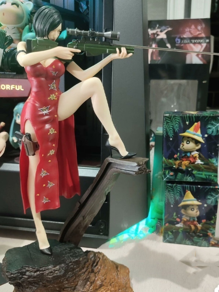 33Cm Anime Evil Figures Leather Jacket Leon Ada Wong Scott Kennedy ...