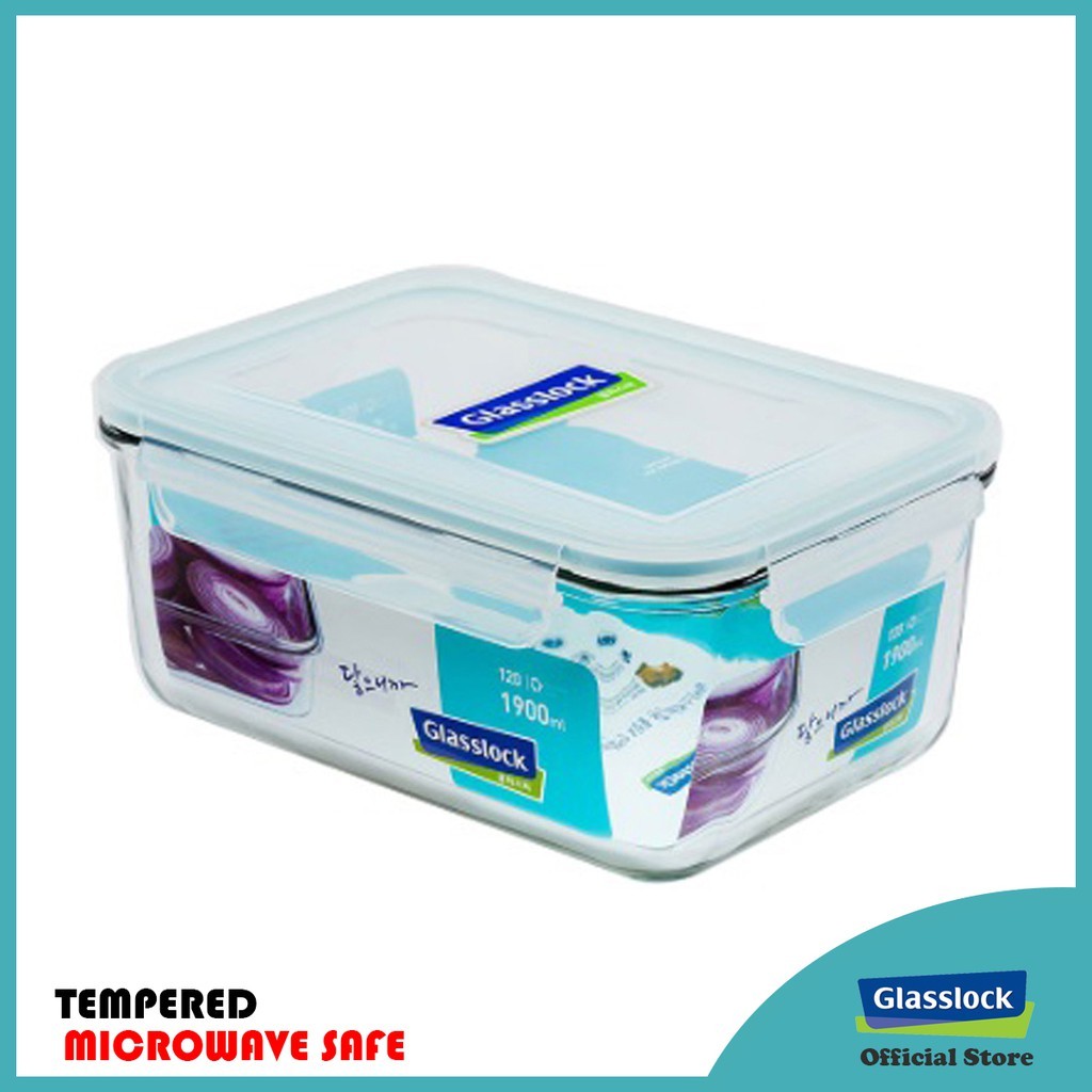 Glasslock Rectangle Type Food Keeper 1900ml (MCRB190) | Shopee Philippines