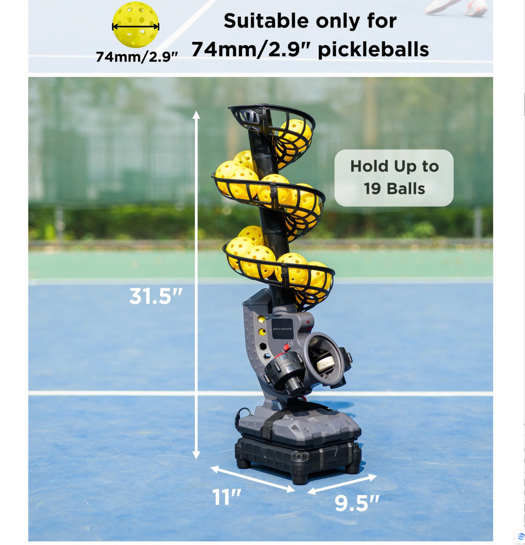 Pickleball Serving Machine Automatic Ball Thrower with Adjustable Speed ...