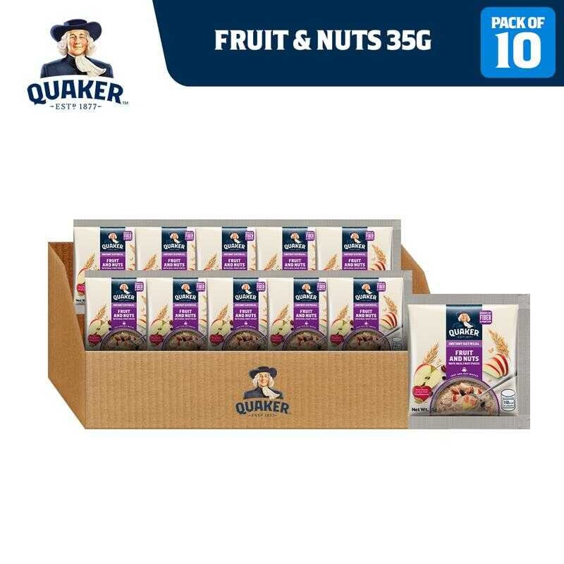 Quaker Instant Oatmeal Fruit And Nuts 35G - Pack Of 10 3 16A | Shopee ...