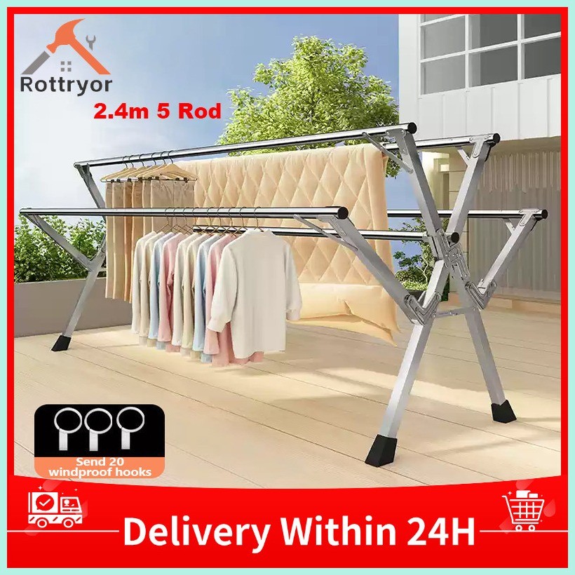 Hanger Stand Stainless Sampayan Foldable Clothes Drying Rack Laundry ...
