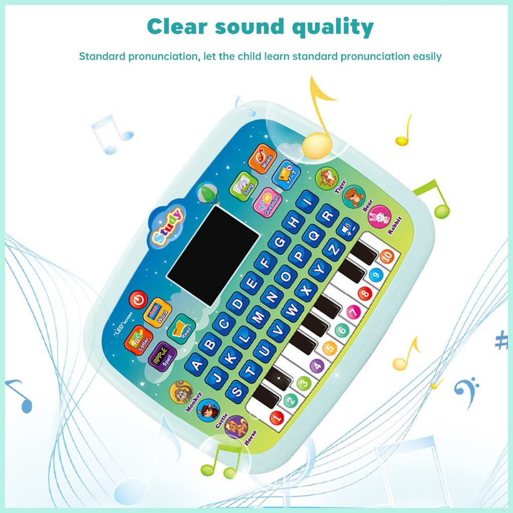 Kids Educational Learning Computer Tablet Learning Toys LED Screen ...