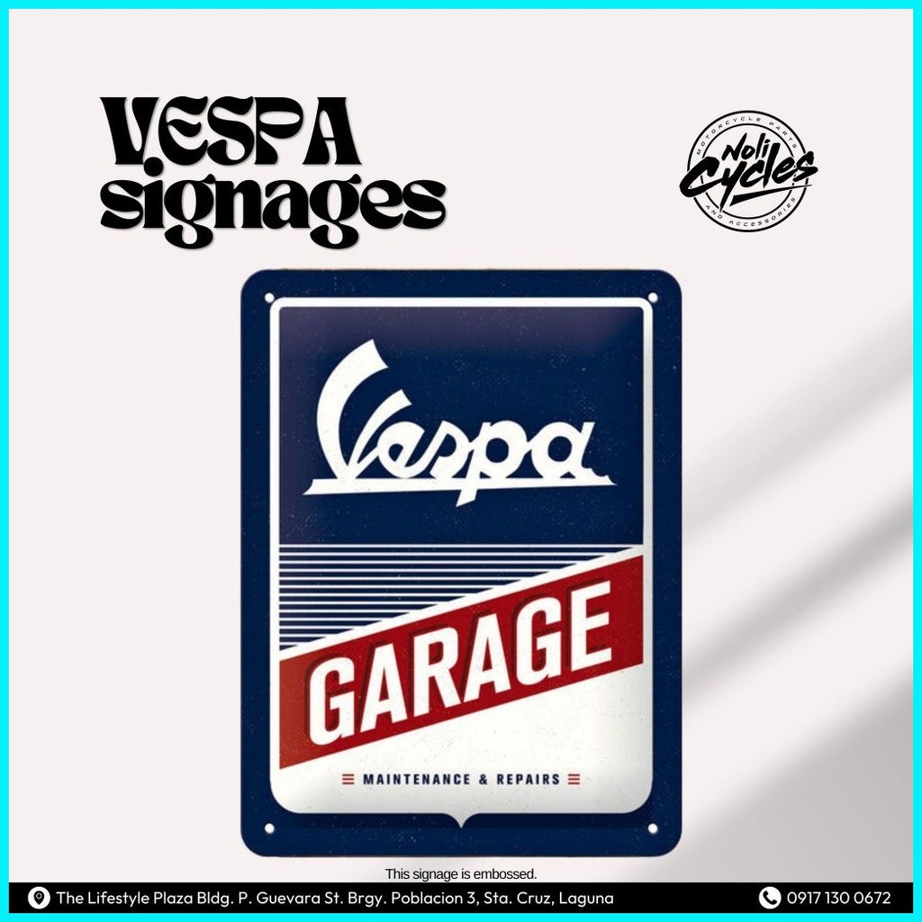 VESPA SIGNAGES ( EMBOSSED) | Shopee Philippines