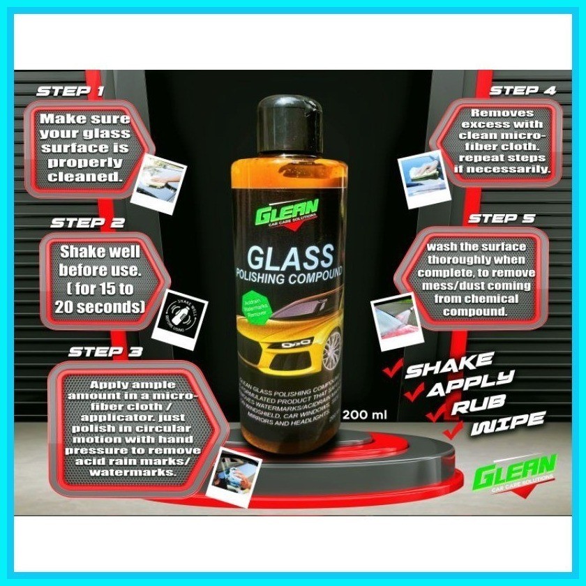 Glean Glass Polishing Compound Acid Rain & Watermarks Remover: Restore ...
