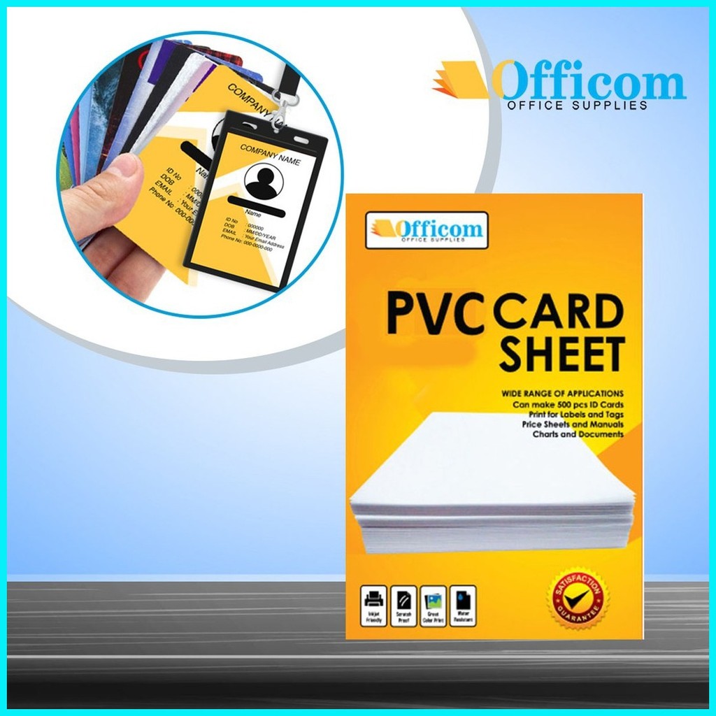 A4 size PVC Card Sheet for ID Making Officom Brand (50 Sheets) | Shopee ...