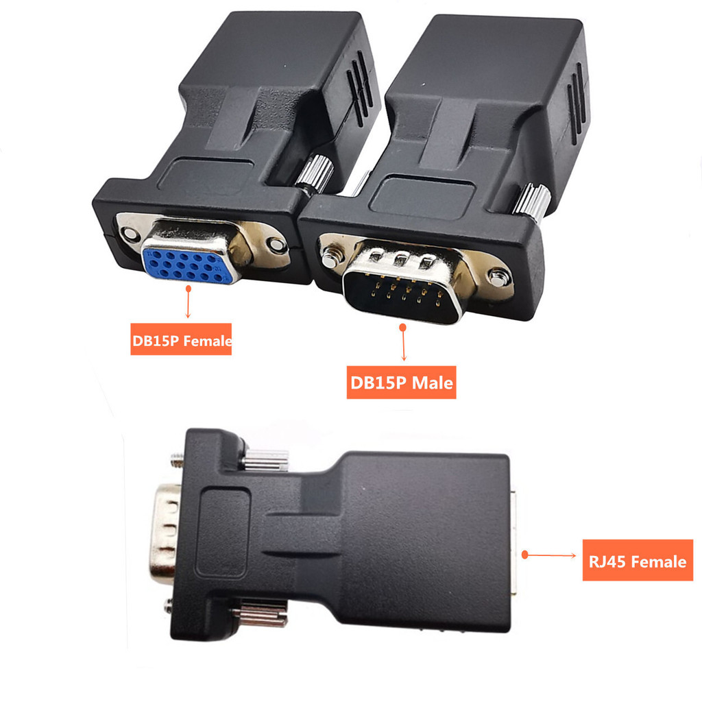 VGA Male/Female to RJ45 Female Adapter Transmission Through Network ...