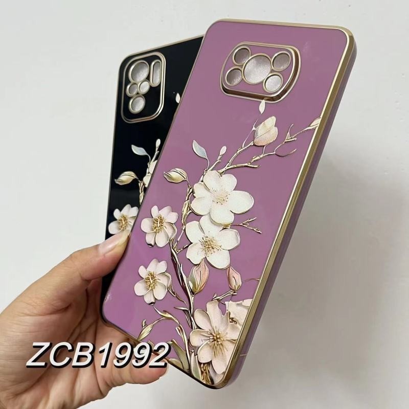 Casing Realme C63 C61 phone case TPU gold orchid silicone straight edge ...