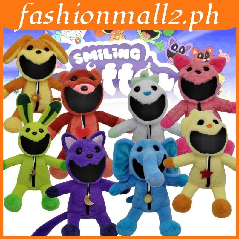 Set Of 8 Smiling Critters Horror Smiley Animals 30cm Plush Toy Group ...