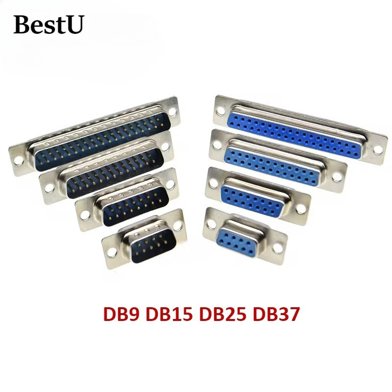 5PCS D-SUB 9 15 25 37 Pin RS232 Male Female Solder Type Welded Connector DIP Straight Mount ...