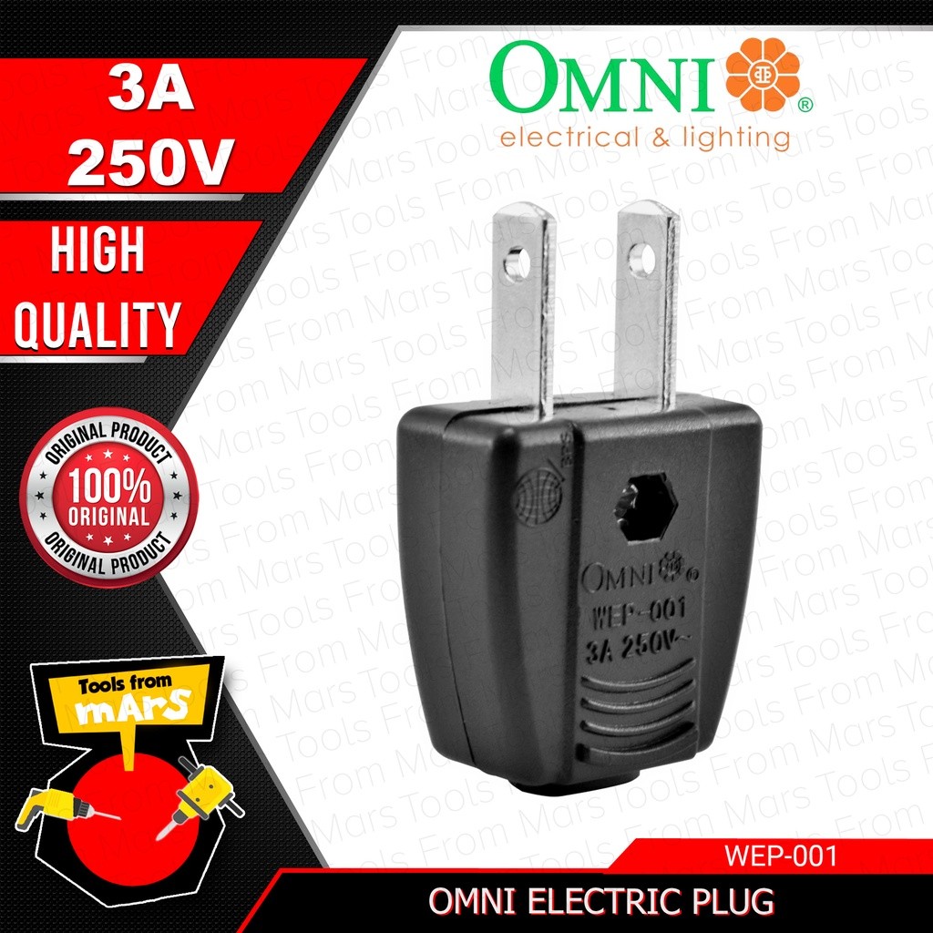 OMNI Electrical Plug 3A 250V WEP-001 (RANDOM COLOR ONLY) TFM | Shopee ...