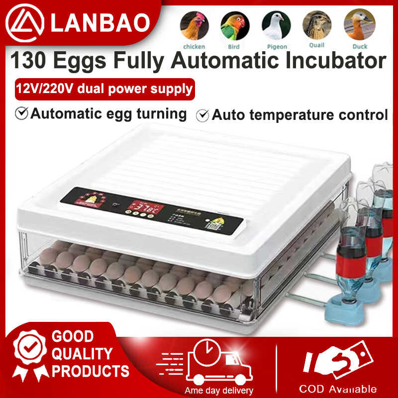 Egg 12/24/36/48/64/130 Fully Automatic 220V/12V Eggs Incubator Intelligent Digital Hatcher ...