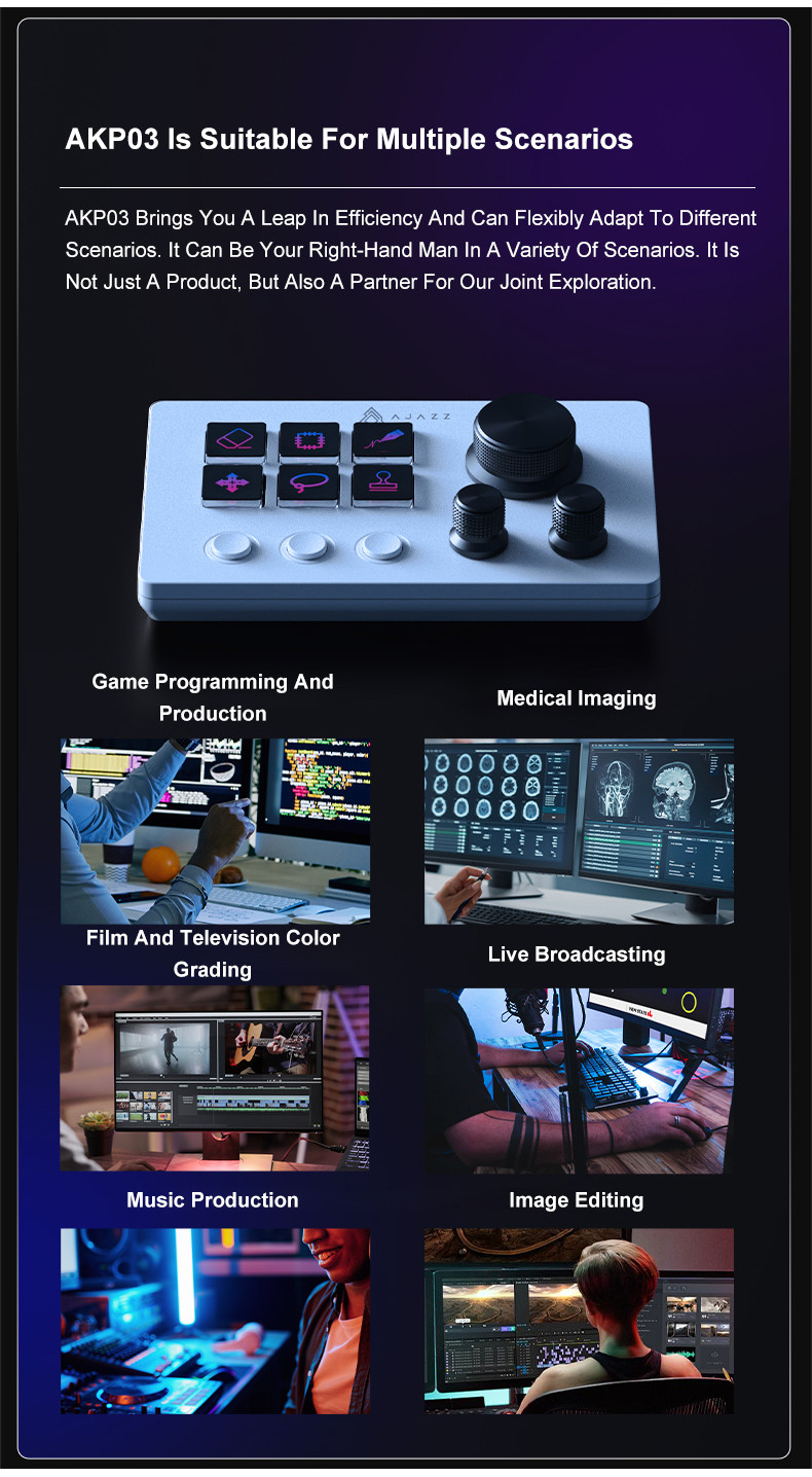 Ajazz AKP03E Programmable Macro Keyboard 12 Keys Mechanical Gaming ...