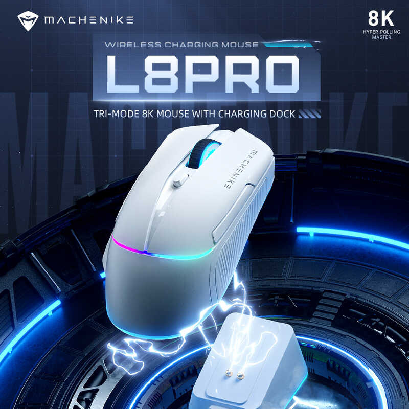 L8 HE Pro 8K Gaming Mouse With Charging Dock Paw3395 26000Dpi Tri-Mode ...