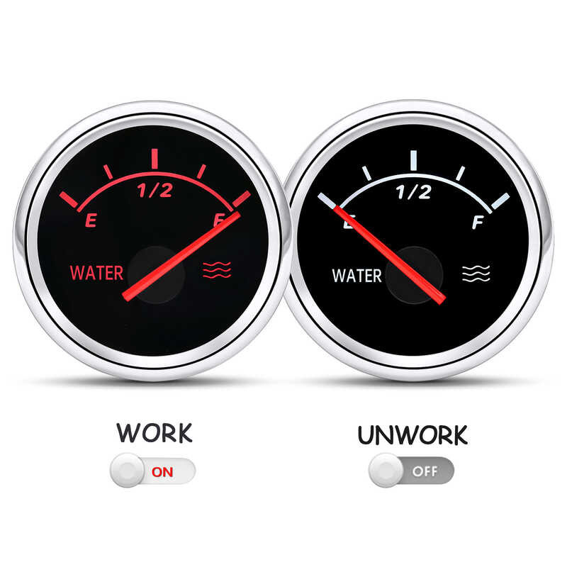 52Mm Gauge 0-190 Ohm Sensor Water Level Meter Tank Indicator With Red Backlight | Shopee Philippines