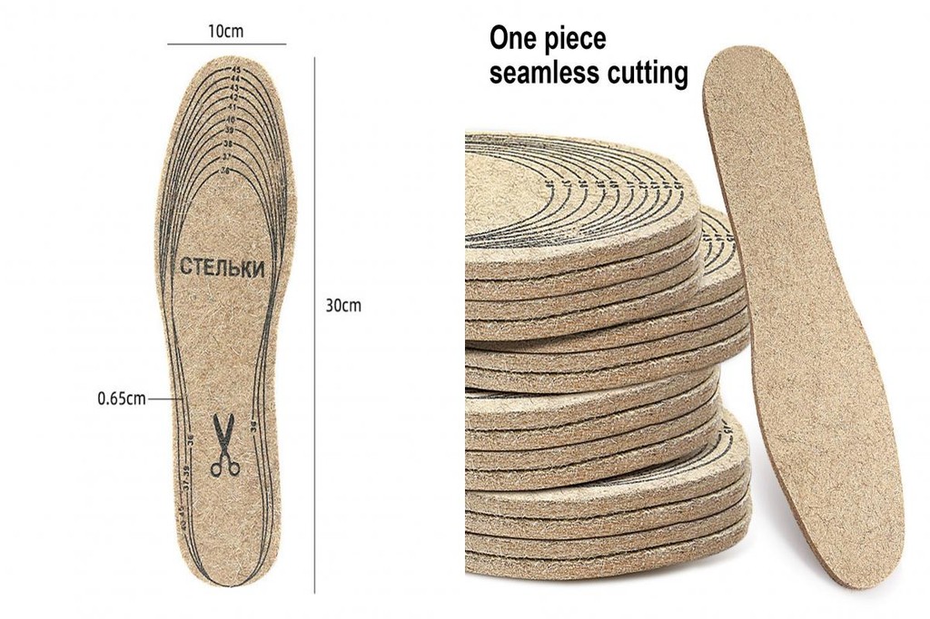 Ber Diy Shoe Inserts Cozy Wool Felt Insoles for Men and Women Winter ...