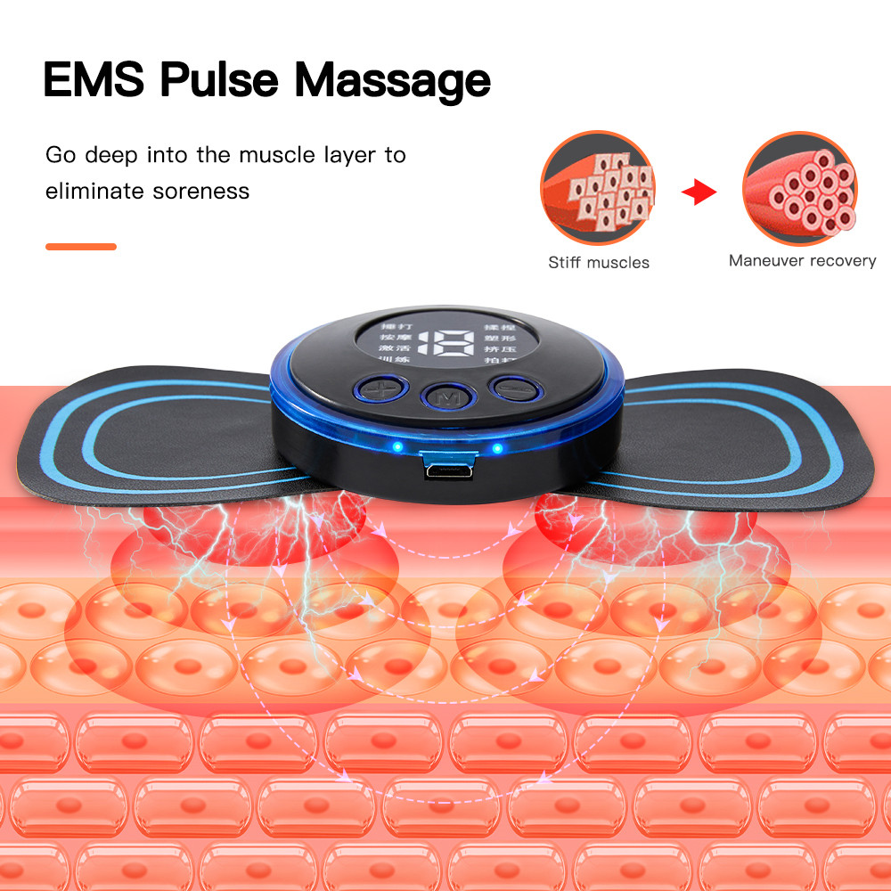 Neck Massager EMS Muscle Electric Cervical Patch Low Frequency Pulse ...