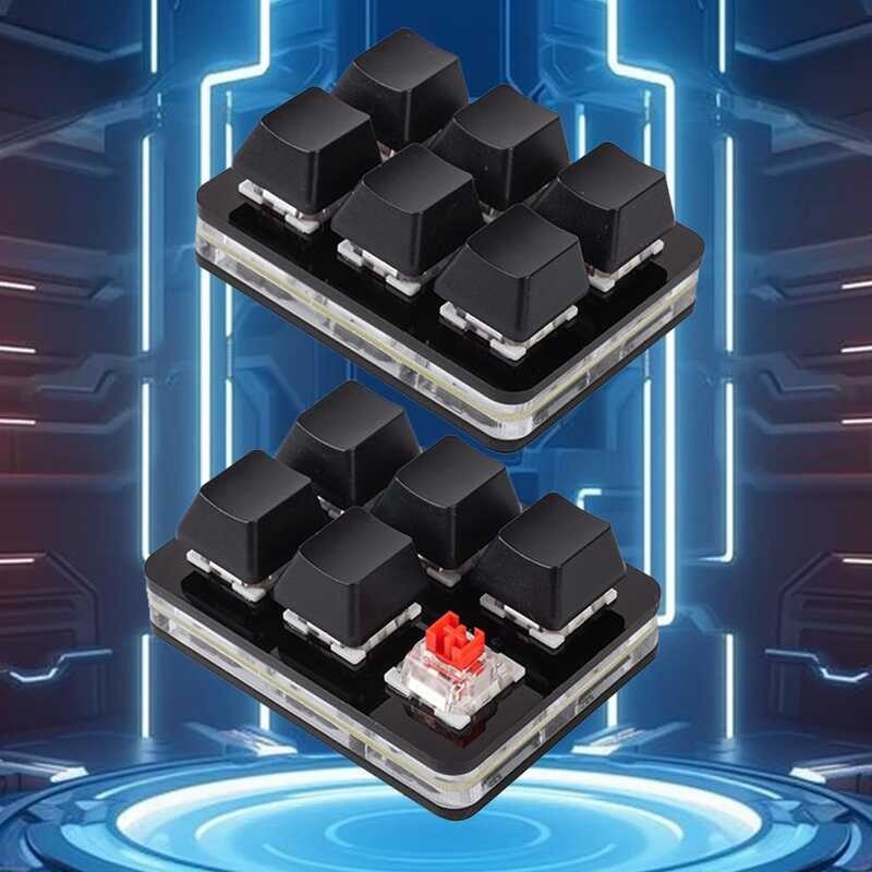 ☀ 6 Bluetooth Custom Keypad Wireless USB Mode Rechargeable Hardware Keyboard Dual Shortcut ...