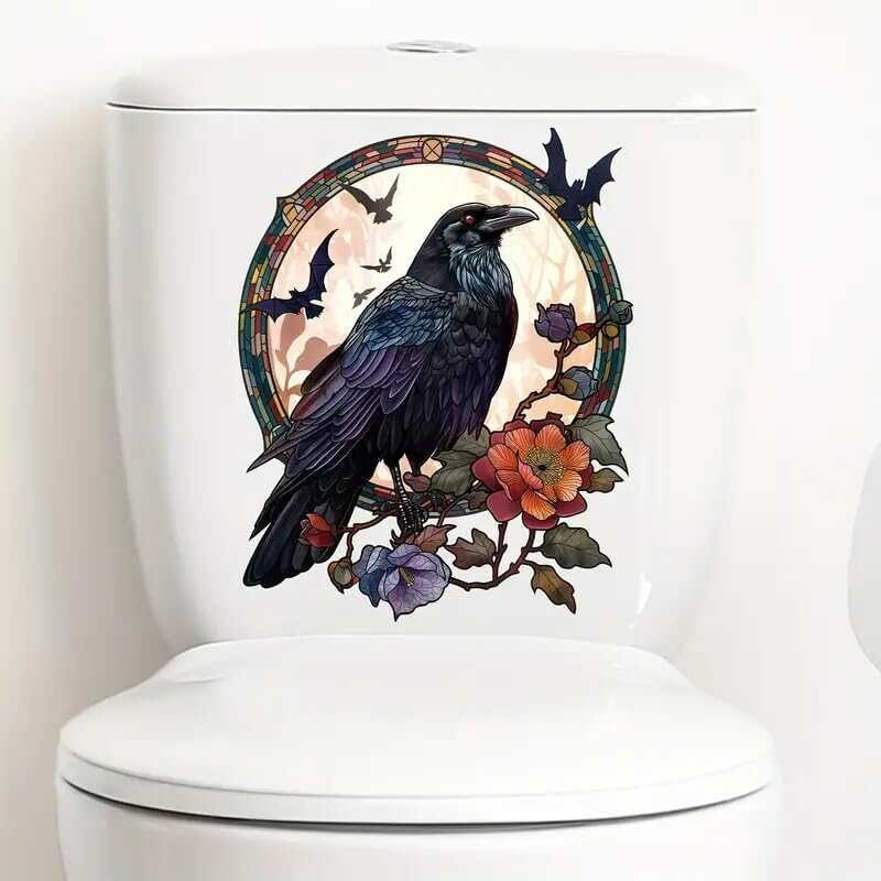 Raven and Halloween Bats Cover Decals,Fish Bird wer Leaf Waterproof ...