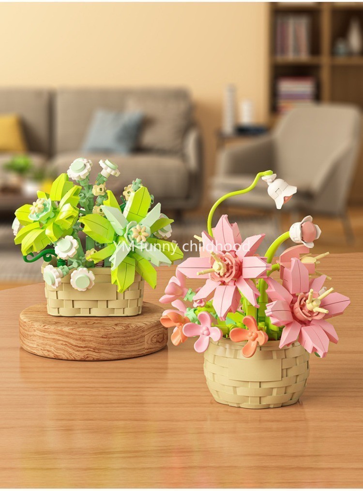 eternal flower basket, building blocks, flower pots, rose planting ...
