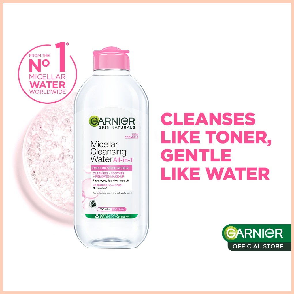 Garnier Pink Micellar Water Pink (125ML/400ML) - For Sensitive Skin ...