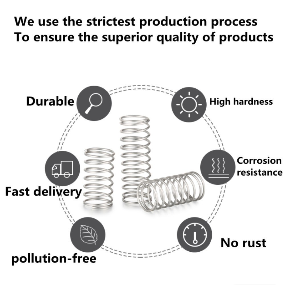 65Mn Spring Steel Compression Spring d0.7mm * OD4-12mm * L5-50mm Strong ...