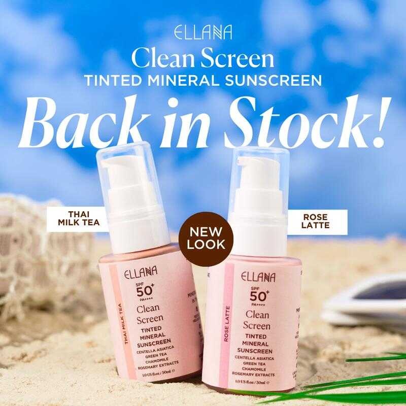ELLANA SPF 50+ Pa++++ Clean Screen Tinted Mineral Sunscreen | Shopee ...