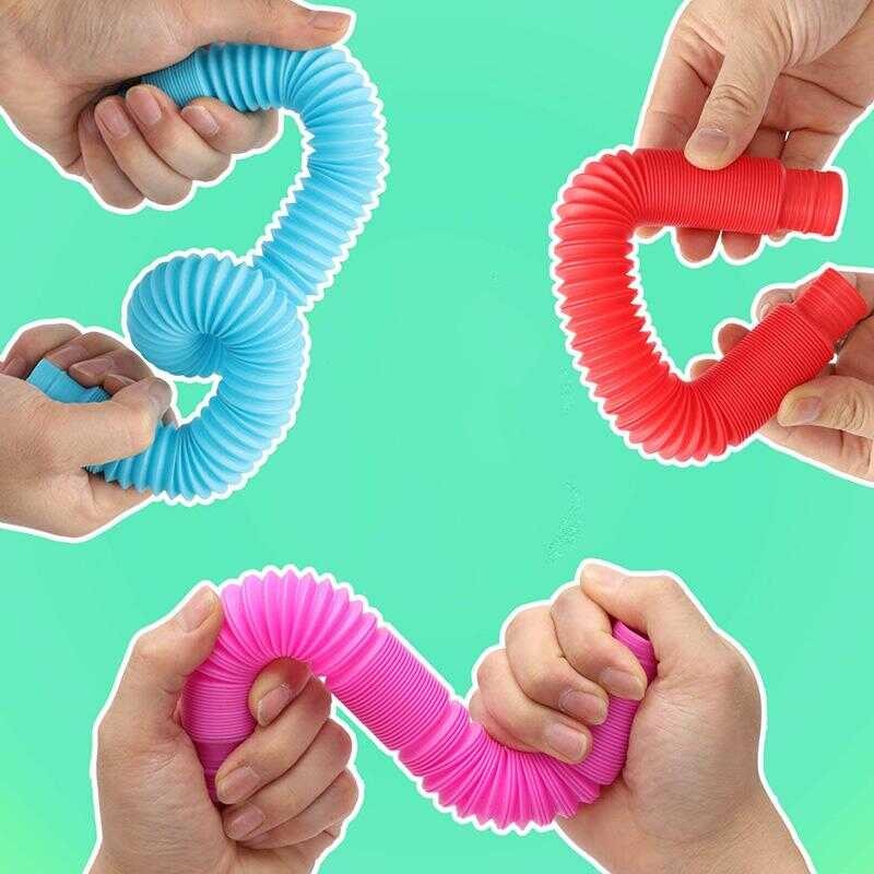 【Fulisa】Tube Fun Color Telescopic Tube Children's Decompression Toy ...