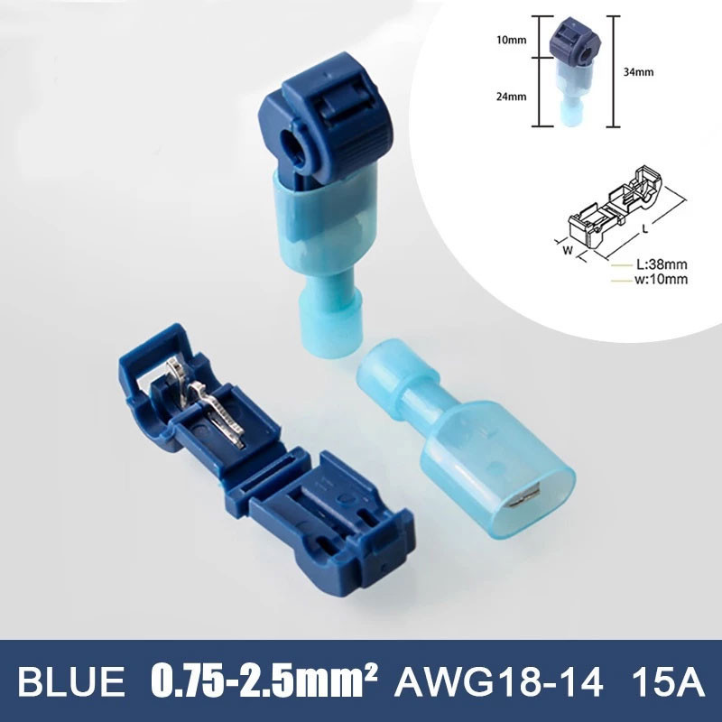 50Pcs(25set) Quick Splice Wire Terminals T-Tap Self-stripping Connector ...