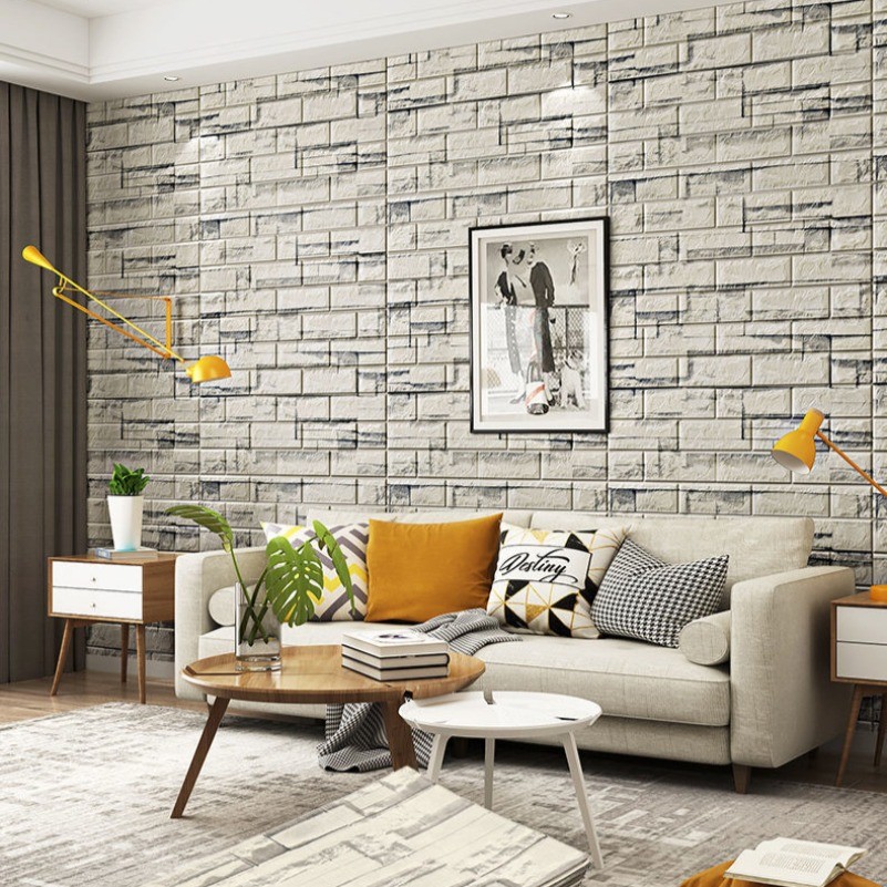 wallpapers Adhesive Wall paper Dinding 3D Wallpaper Brick Foam Stickers ...