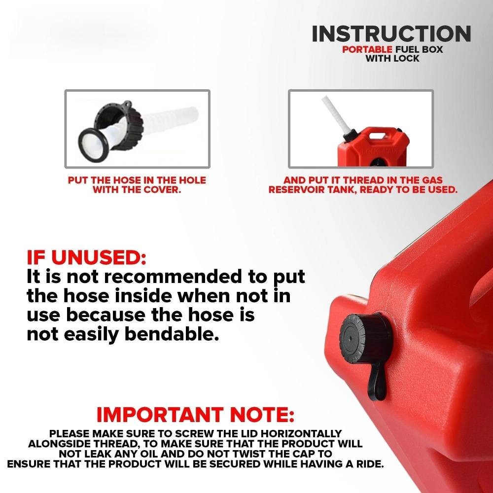 5L Portable Universal Fuel Box Oil Tank Back-Up/Fuel Oil Container with ...