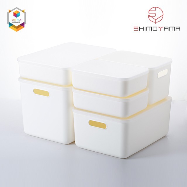 Simply Modular Shimoyama Muji Style Small White Flat Storage Box with ...