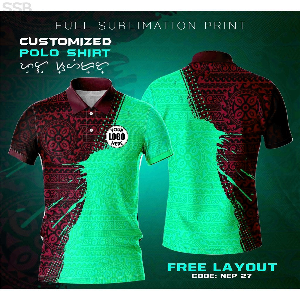 【Free Custom Name & Number&LOGO】Full Sublimation UNIFORM Polo Shirt ...