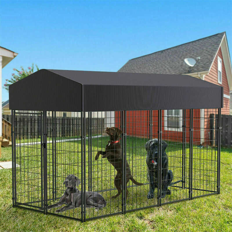 Large Outdoor Dog Kennel Crate: Heavy Duty Pet House Cages, Wire ...