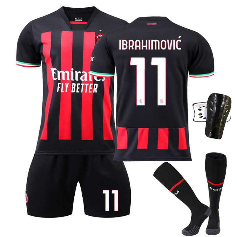 2223AC Milan Home size 11 Ibrahimovic 22 Kaka football jersey set para ...
