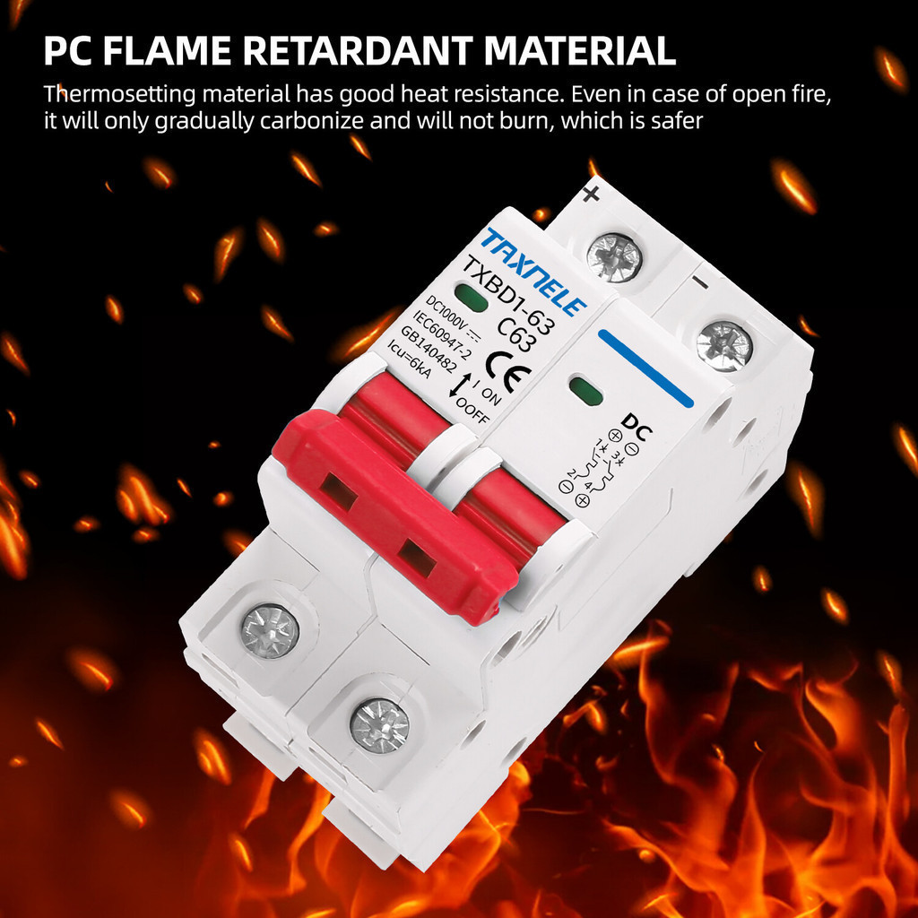 TAXNELE 2P DC MCB 1000V Solar Overload Protection 16A 20A 25A 32A 40A ...