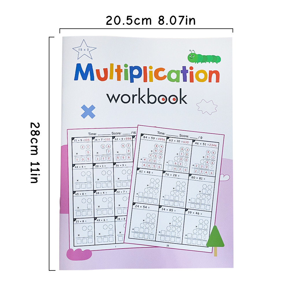 32 Pages Math Arithmetic Workbook 2 Digit Multiplication Mathematics ...