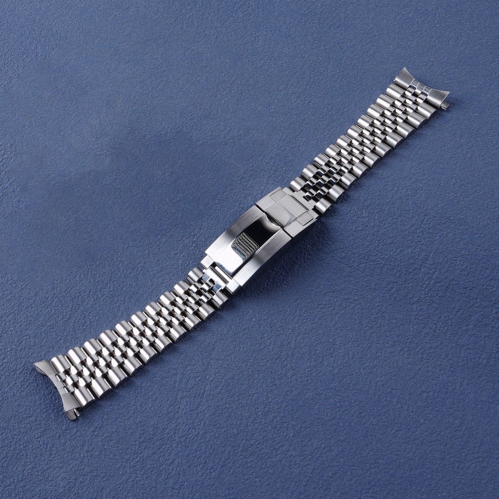 For 20mm Casio MTP-1302 MTP-1183 Jubilee SILVER middle gold strap Bracelet Oyster Deployment ...