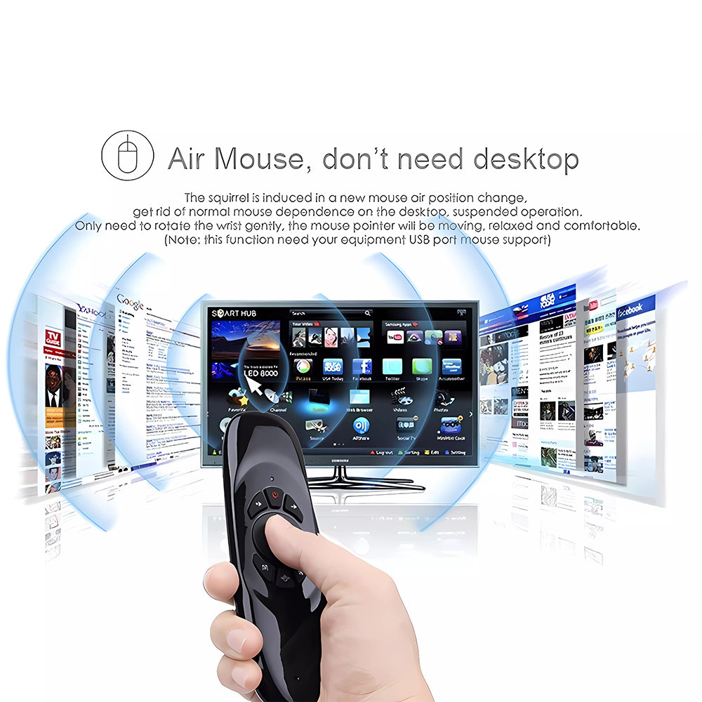 C120 Air Mouse 2.4G Rf Smart Remote Control 7 Color Backlight English ...