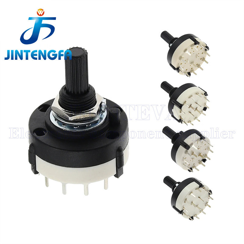 5PCS/Lot RS26 Plastic 4 Pole3 Position Rotary Band Switch 2 Pole6 ...
