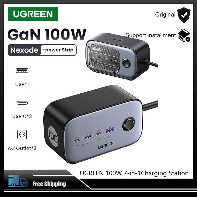UGREEN 100W Gan Socket, 1.8M Cable DigiNest Pro C Station, 6-in-1 Power ...