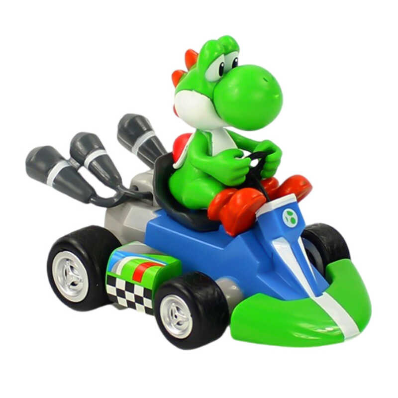 12Cm Anime Super Mario Pull Back Car Green Yoshi Donkey Kong Bowser ...