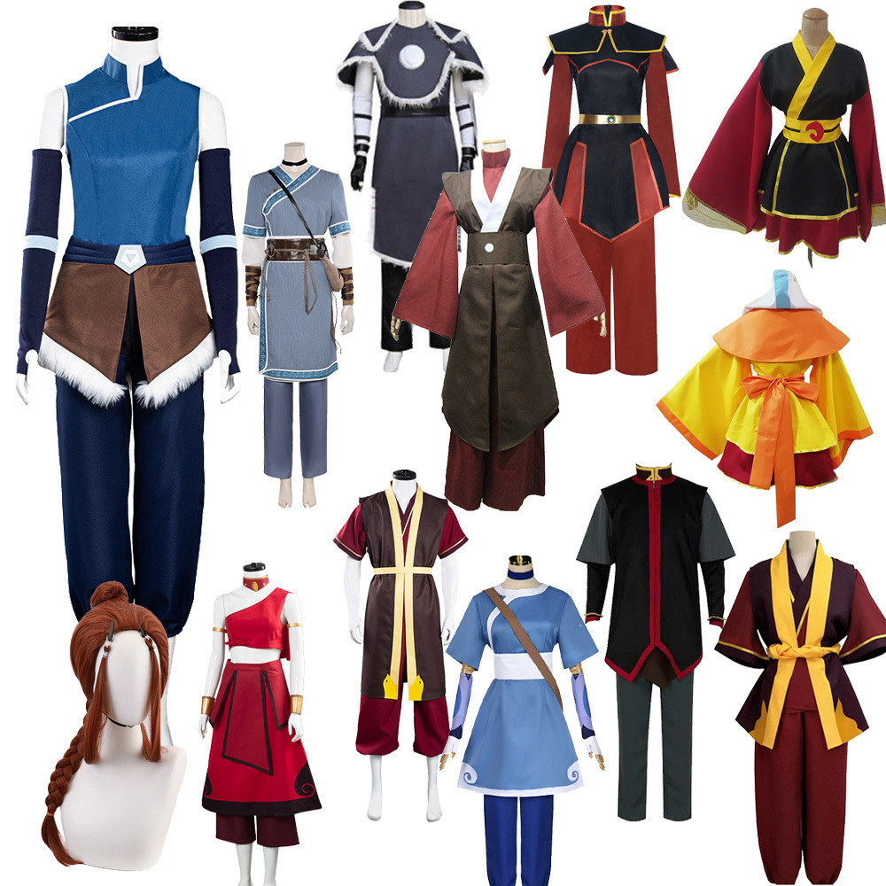 §≈ Katara Zuko Aang Mai Sokka Korra Cosplay Costume Cartoon Avatar Blue ...