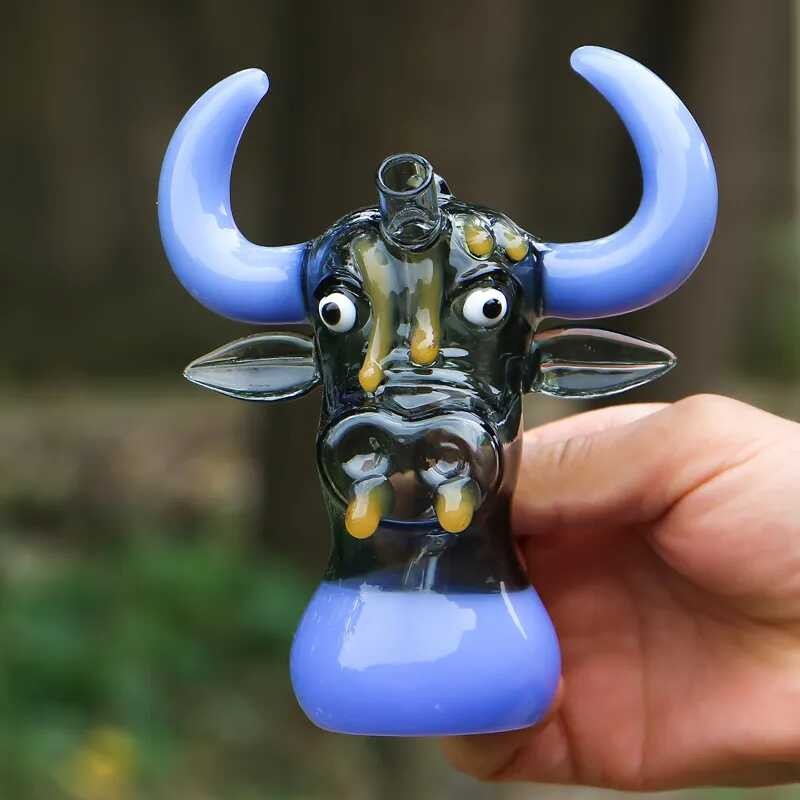 Cow Bong Hookah Unique OX Horn Design Dab Rig Recycler Mini Bongs ...
